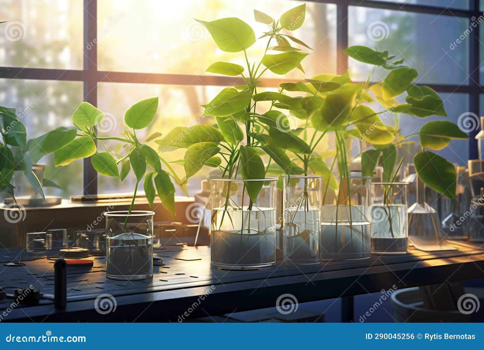 Growing and Studying Plants in Laboratory. Generative AI Stock ...