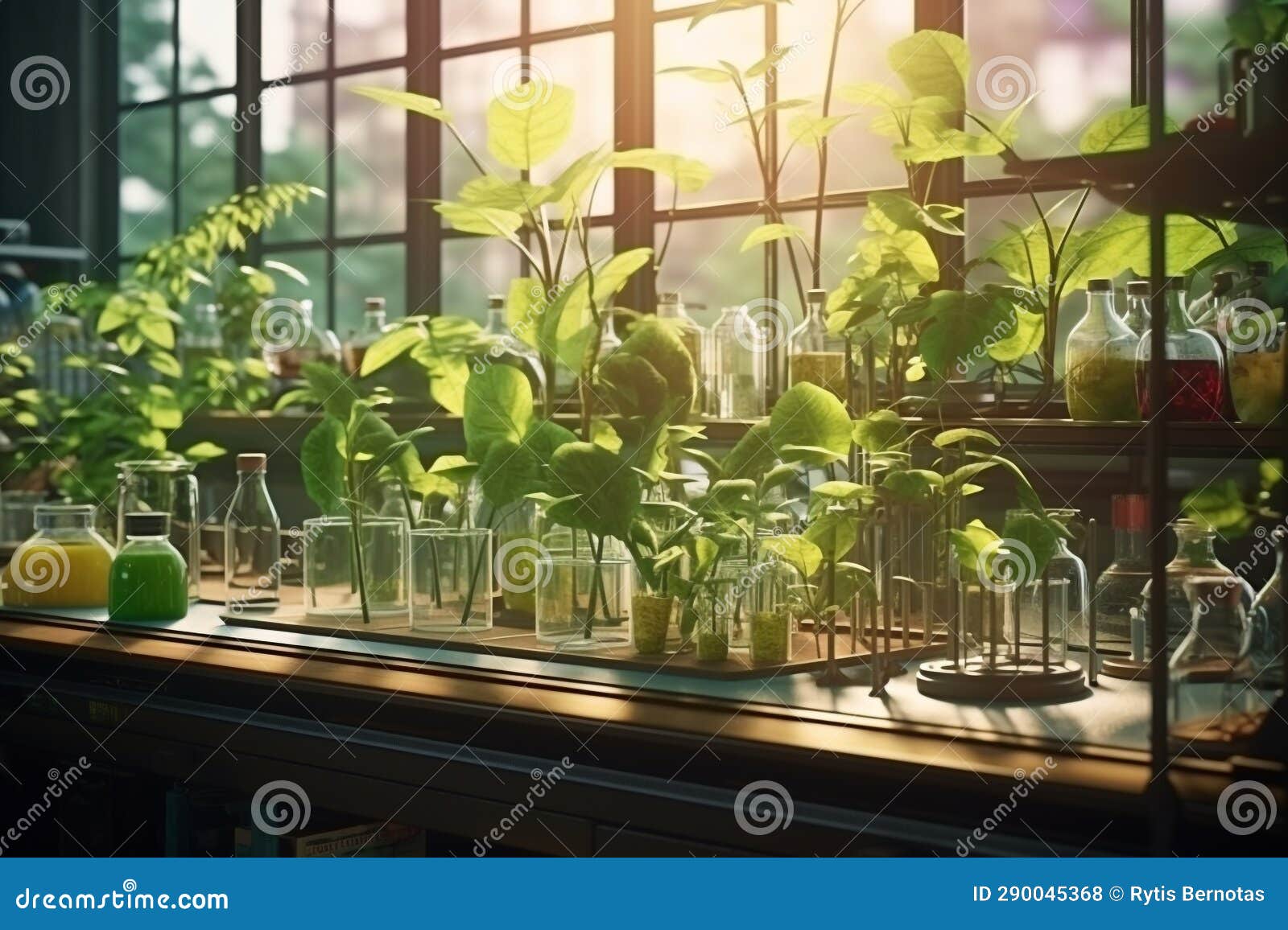 Growing and Studying Plants in Laboratory. Generative AI Stock ...