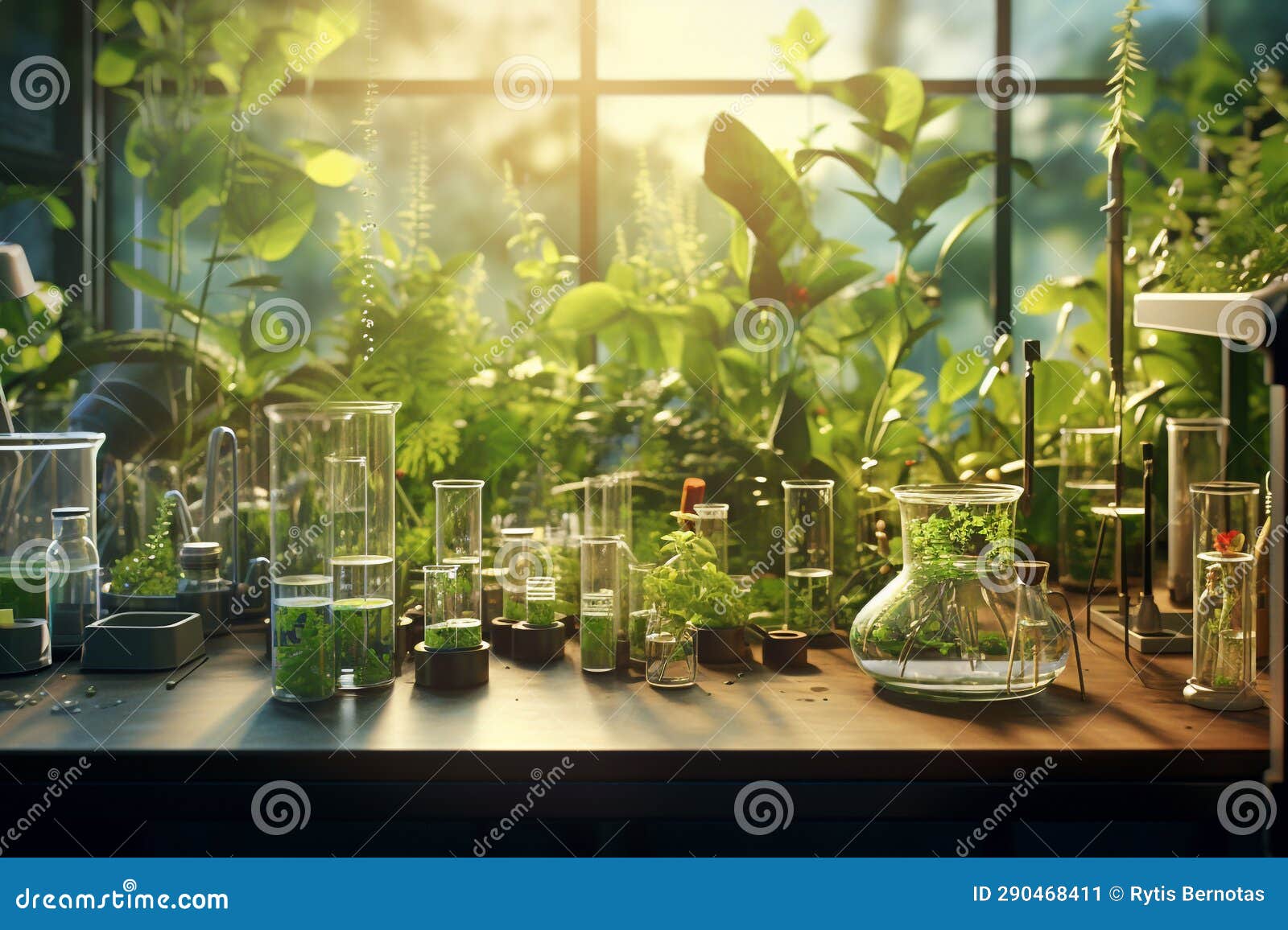 Growing and Studying Plants in Laboratory. Generative AI Stock ...