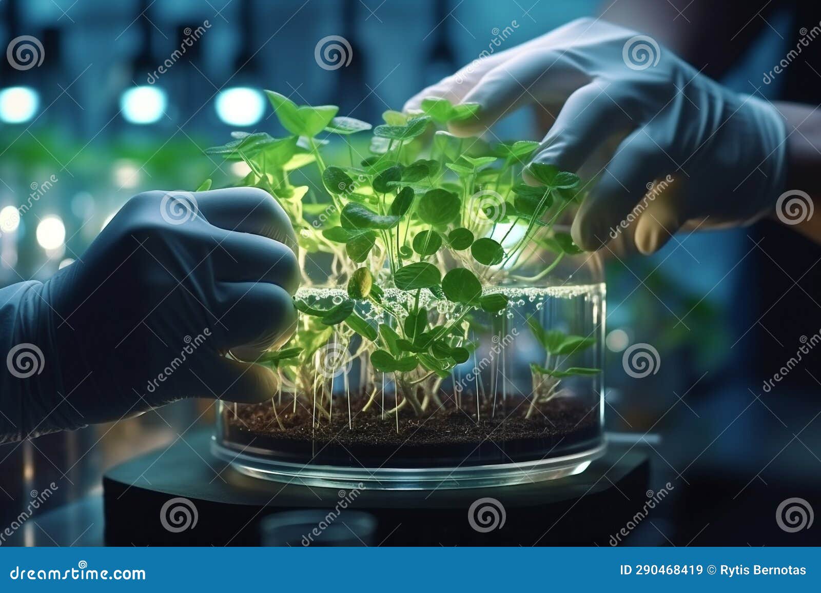 Growing and Studying Plants in Laboratory. Generative AI Stock ...