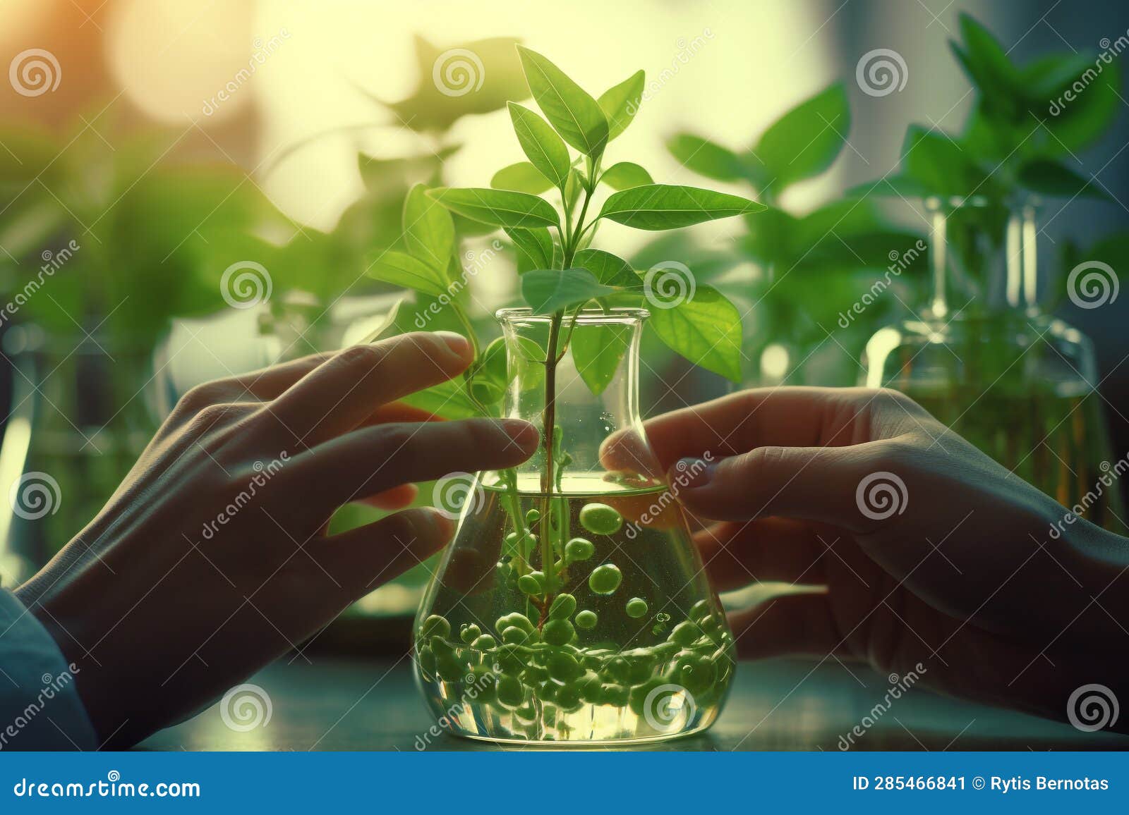 Growing and Studying Plants in Laboratory. Generative AI Stock ...