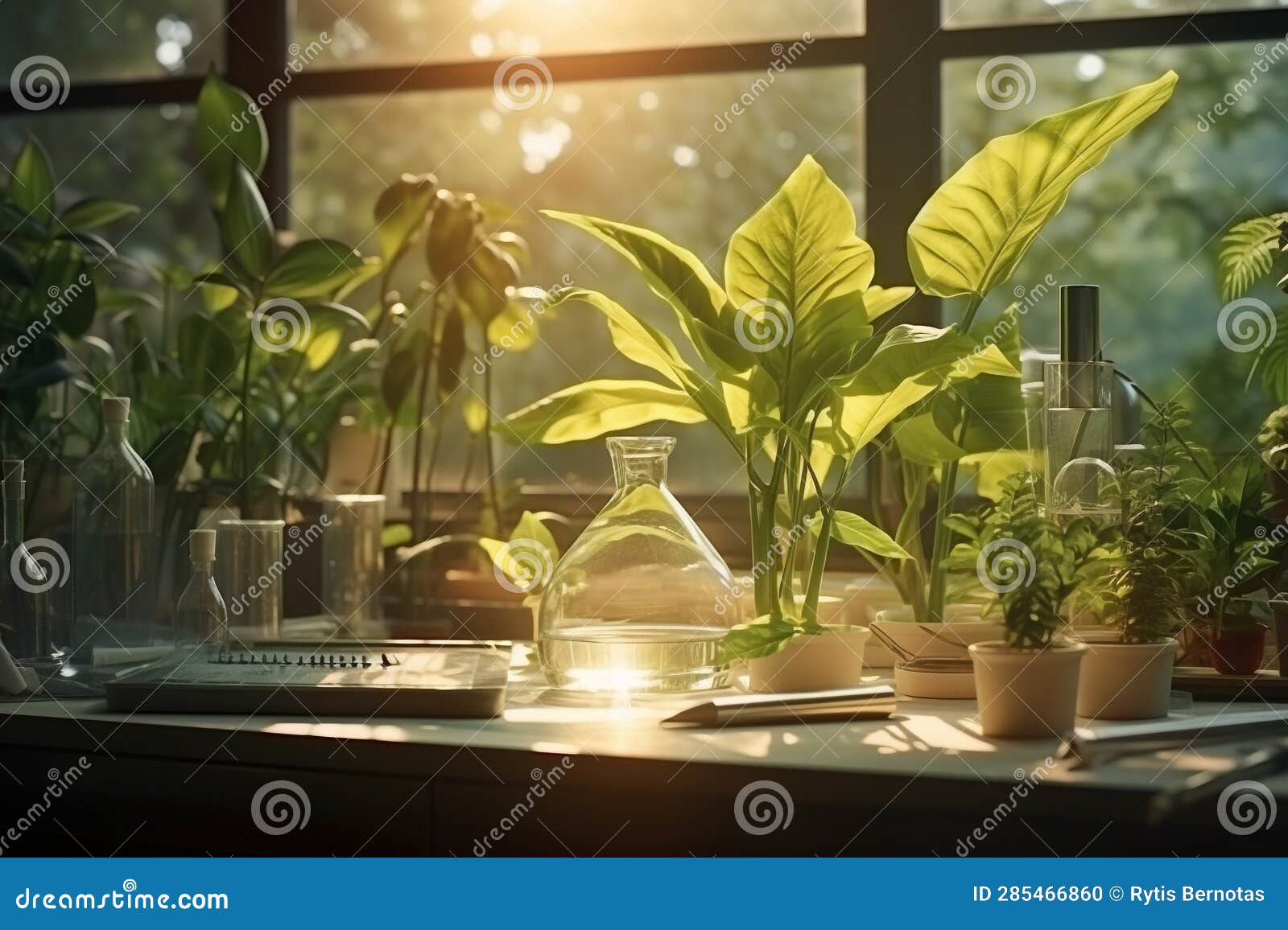 Growing and Studying Plants in Laboratory. Generative AI Stock ...