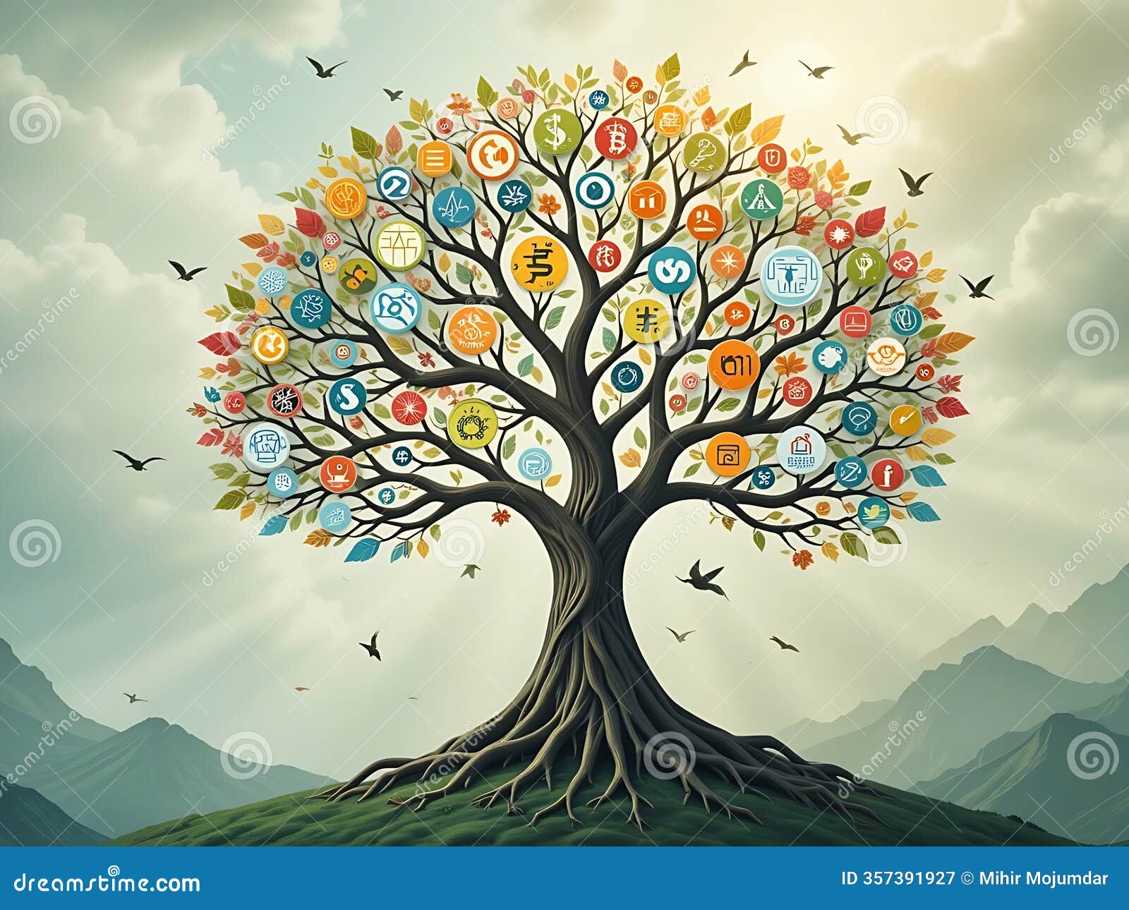 Growing Together - a Visual of Mutual Success Stock Illustration ...