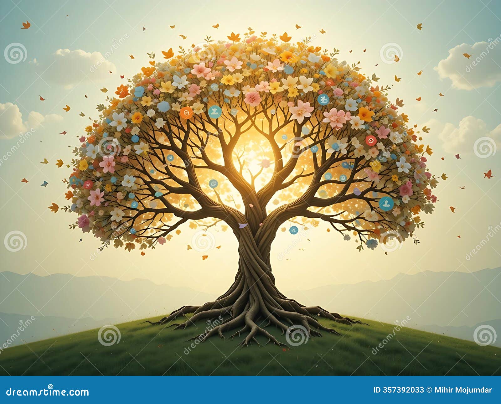 Growing Together - a Visual of Mutual Success Stock Illustration ...