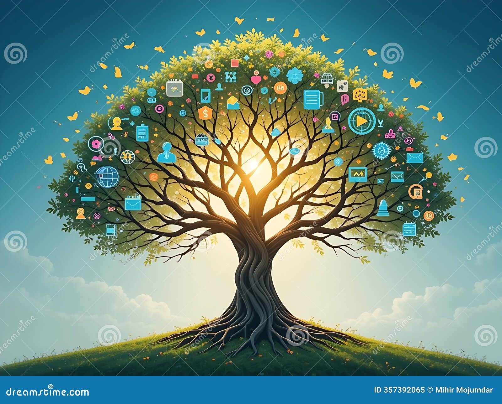 Growing Together - a Visual of Mutual Success Stock Illustration ...