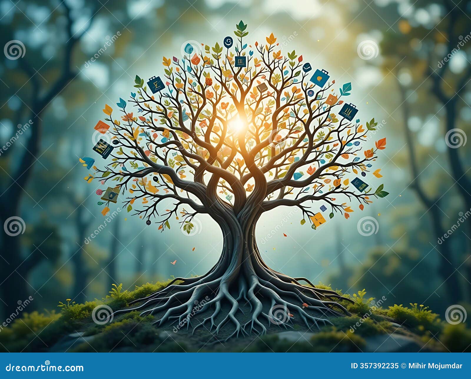Growing Together - a Visual of Mutual Success Stock Illustration ...
