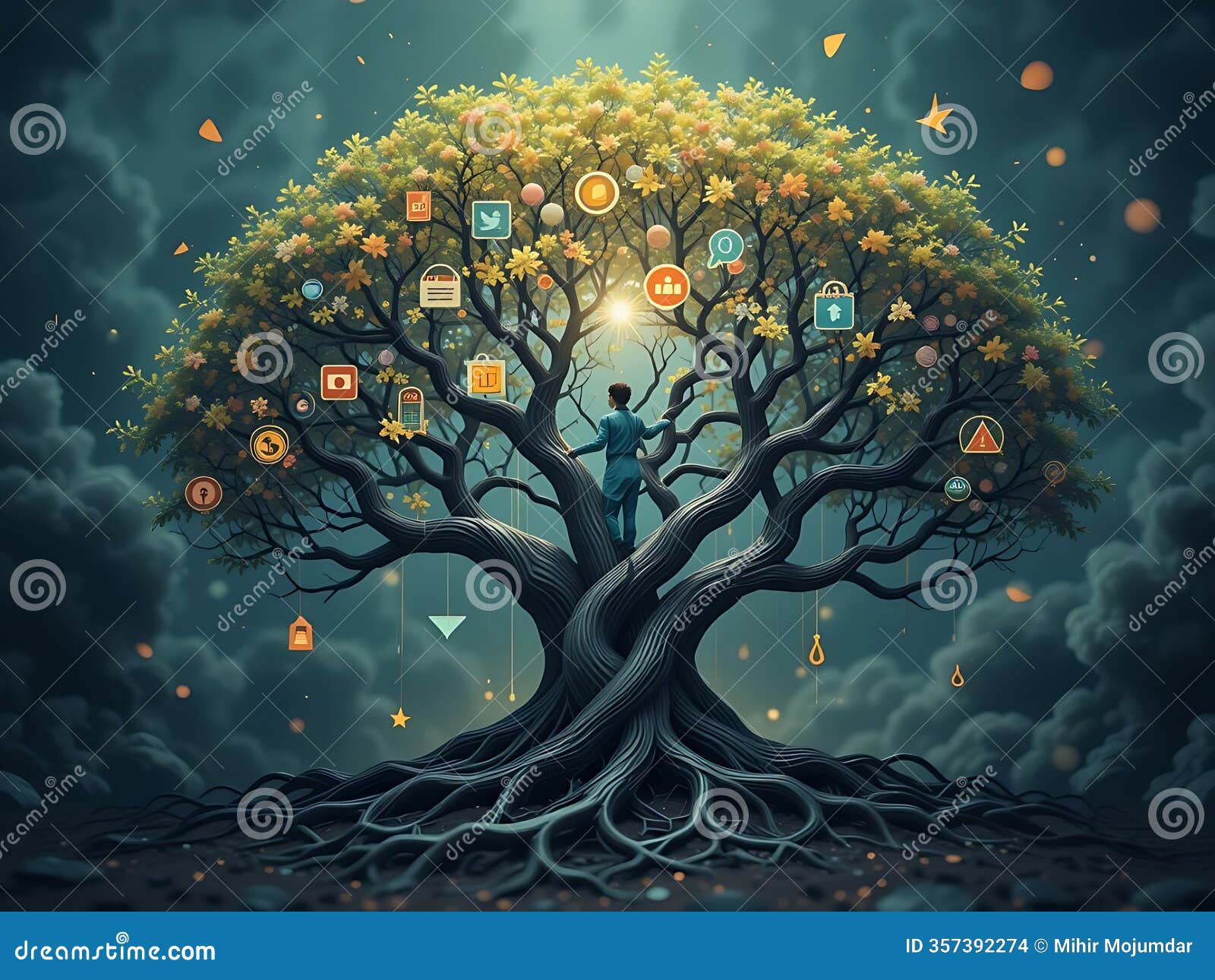 Growing Together - a Visual of Mutual Success Stock Illustration ...