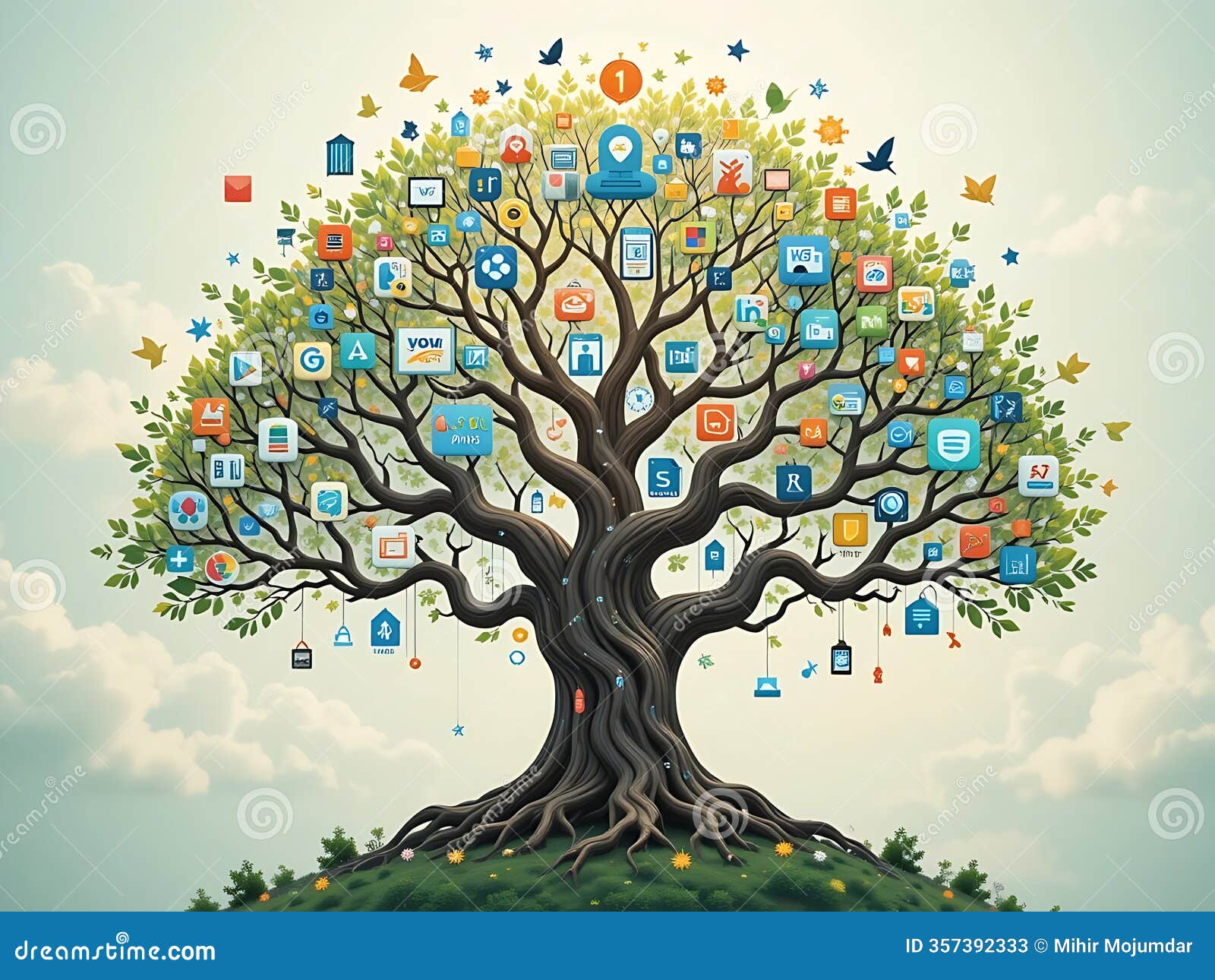 Growing Together - a Visual of Mutual Success Stock Illustration ...