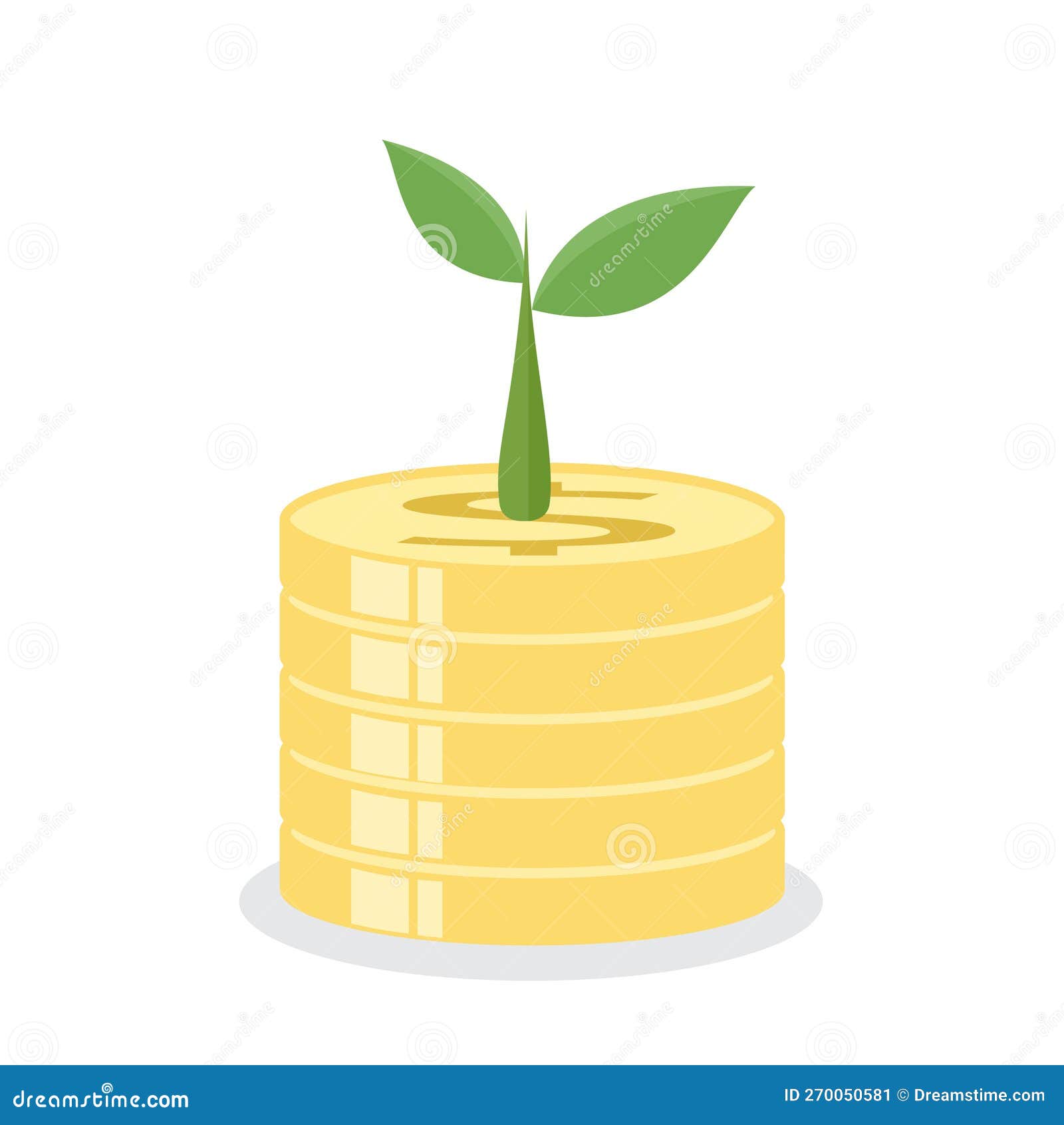 Growing Tree on Coins. Earnings Concept Stock Vector - Illustration of ...