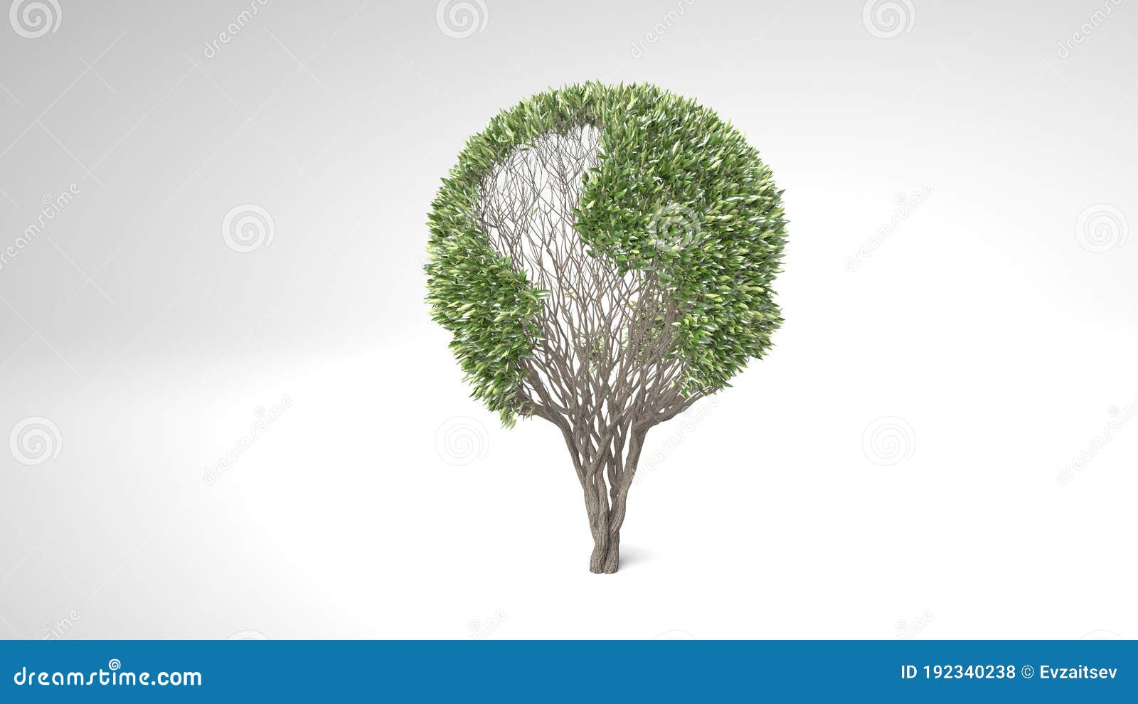 Growing Tree, Forming Globe Shape with Leaves. Earth Tree Concept Stock ...