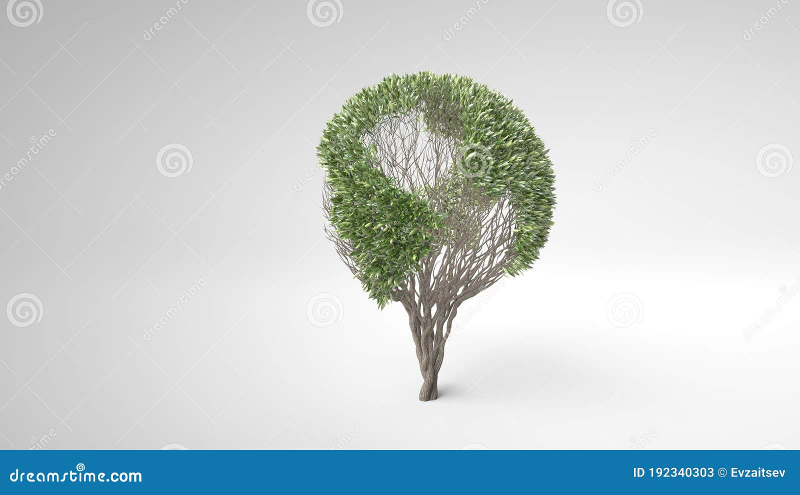 Growing Tree, Forming Globe Shape with Leaves. Earth Tree Concept Stock ...