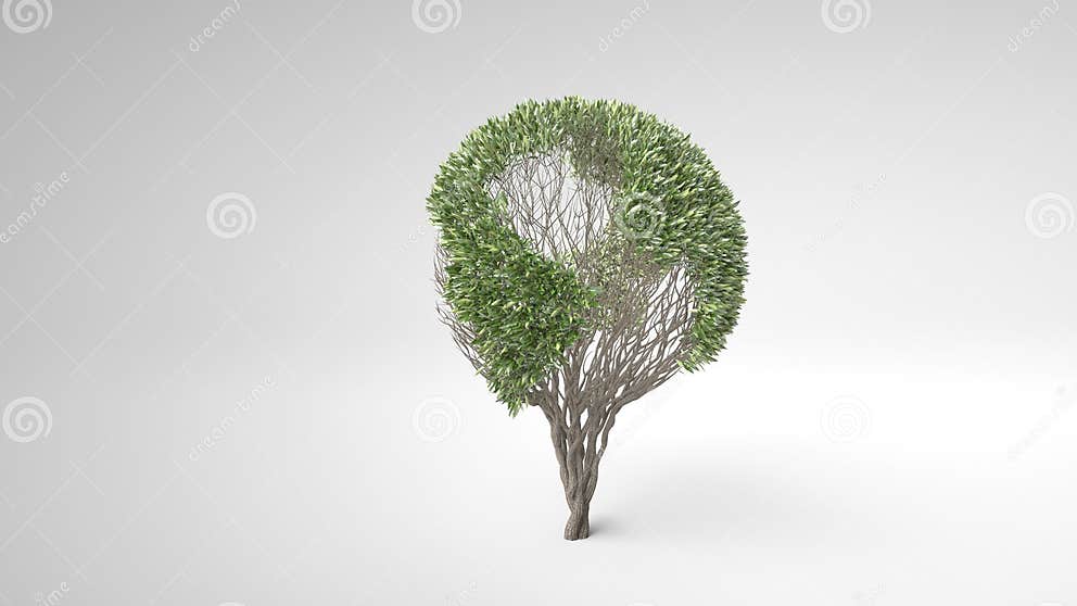 Growing Tree, Forming Globe Shape with Leaves. Earth Tree Concept Stock ...