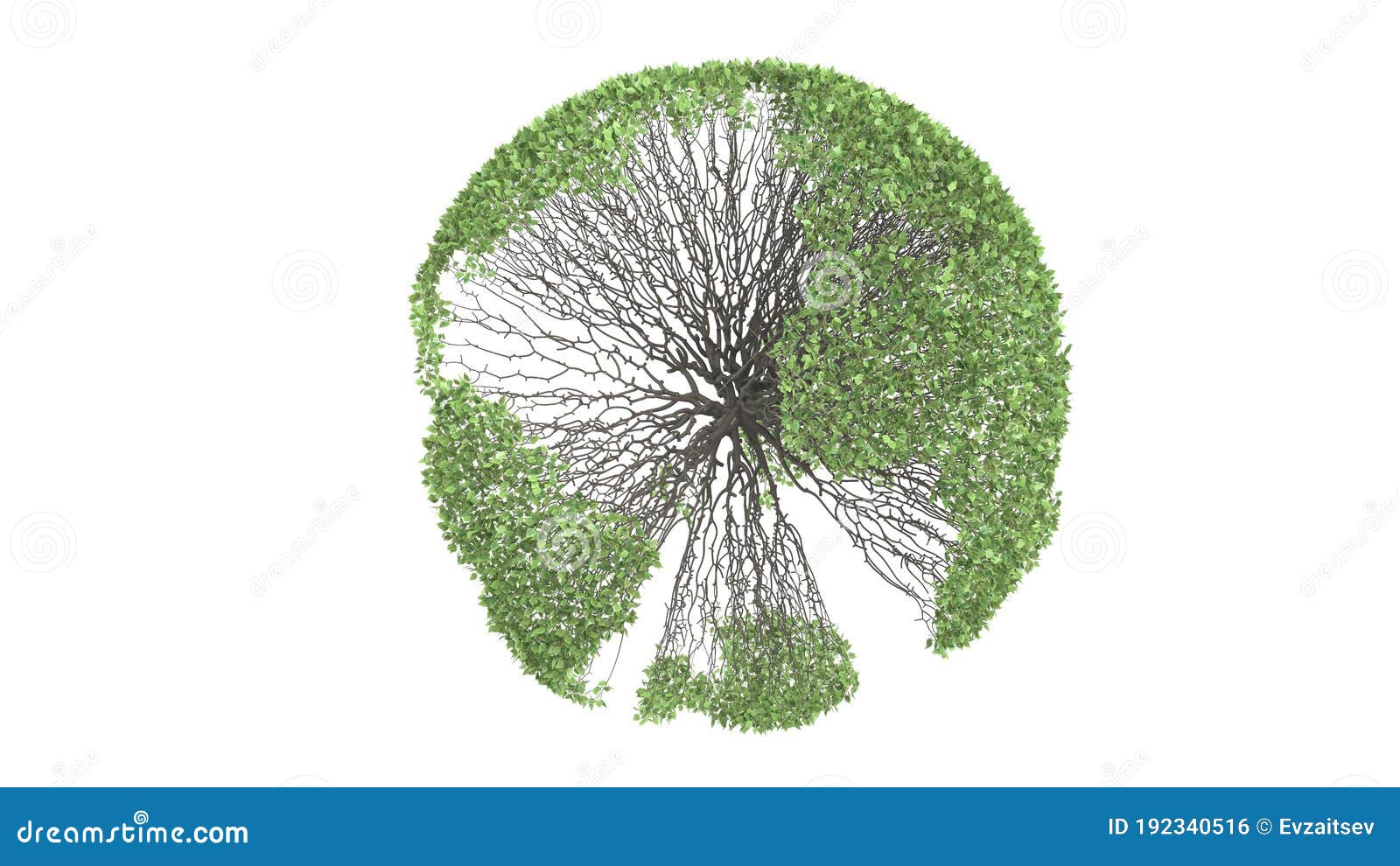 Growing Tree, Forming Globe Shape with Leaves. Earth Tree Concept Stock ...