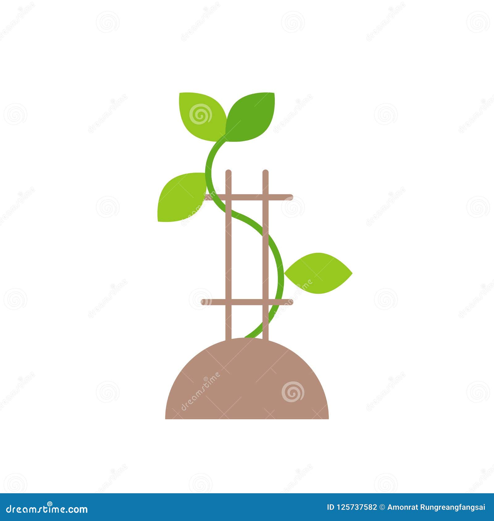 Growing Tree Icon Flat Style Stock Vector - Illustration of farming ...