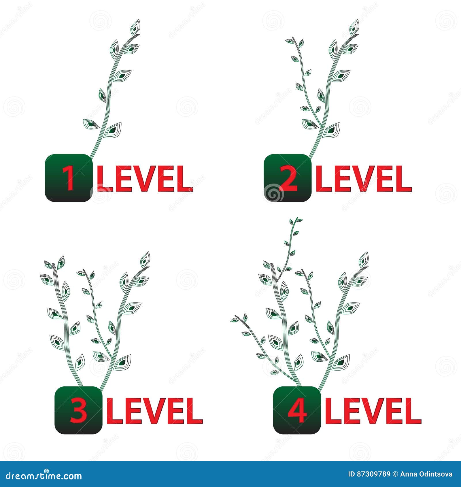 Growing tree levels stock vector. Illustration of green - 87309789