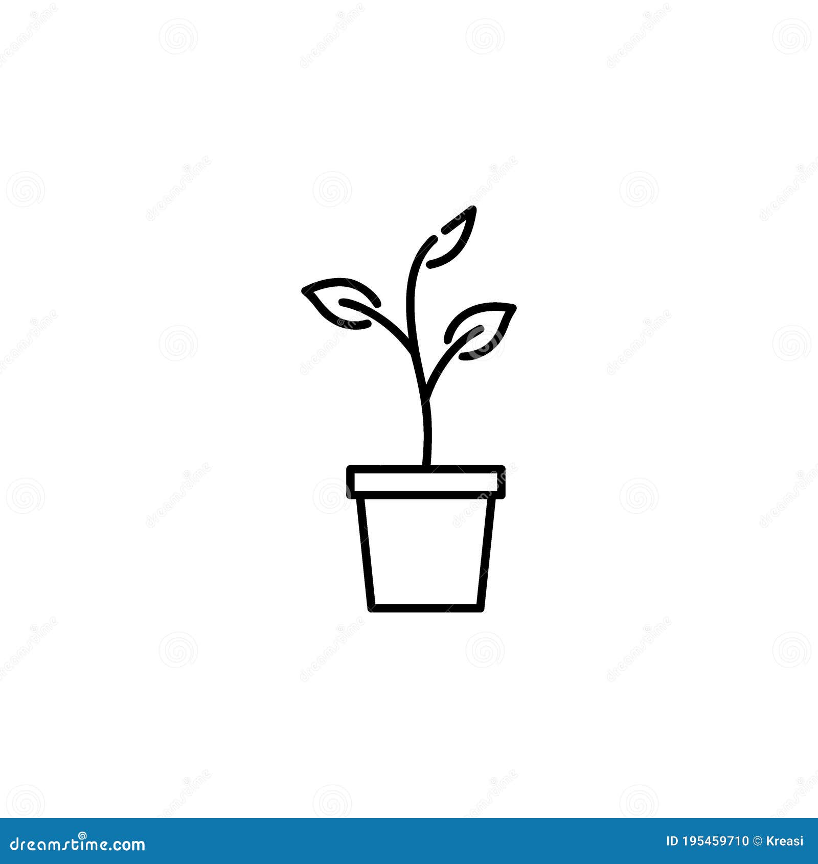 Growing Tree in Pot Icon Vector Illustration Stock Vector ...
