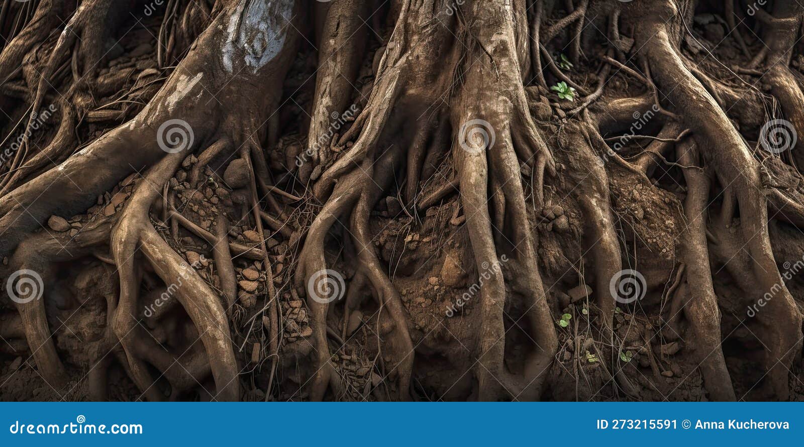 Growing Tree Roots. Generative AI Realistic Illustration Stock Image ...