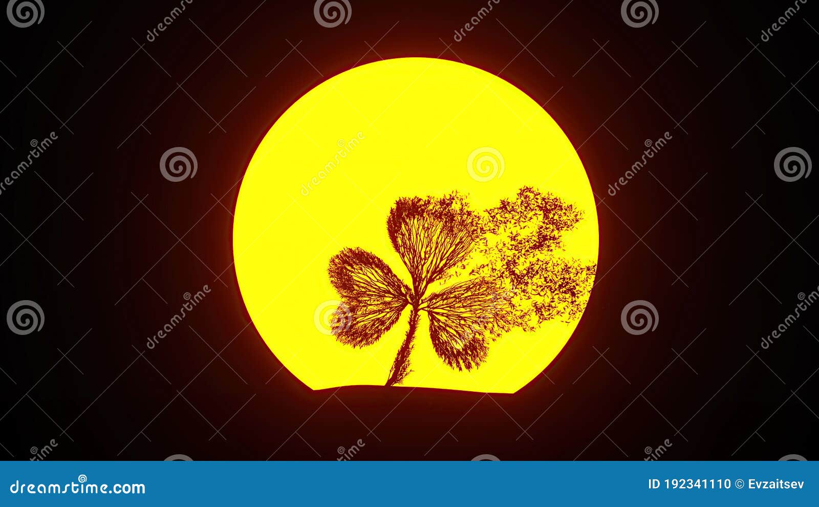 Growing Tree in a Shape of Clover. Eco Concept. St Stock Illustration ...