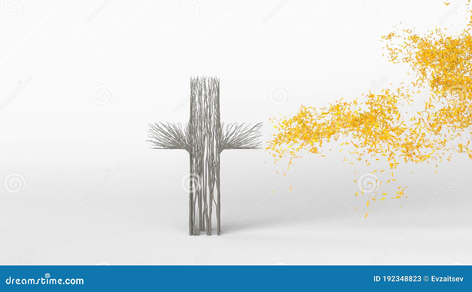 Growing Tree in a Shape of a Cross. Eco Concept Stock Illustration ...