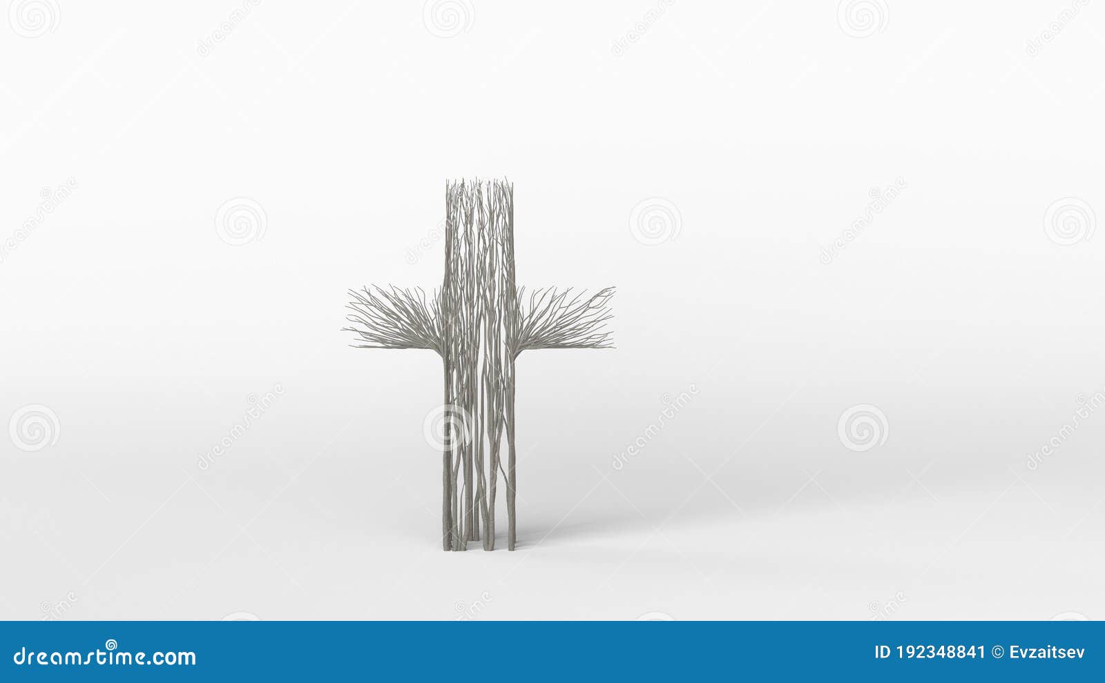 Growing Tree in a Shape of a Cross. Eco Concept Stock Illustration ...