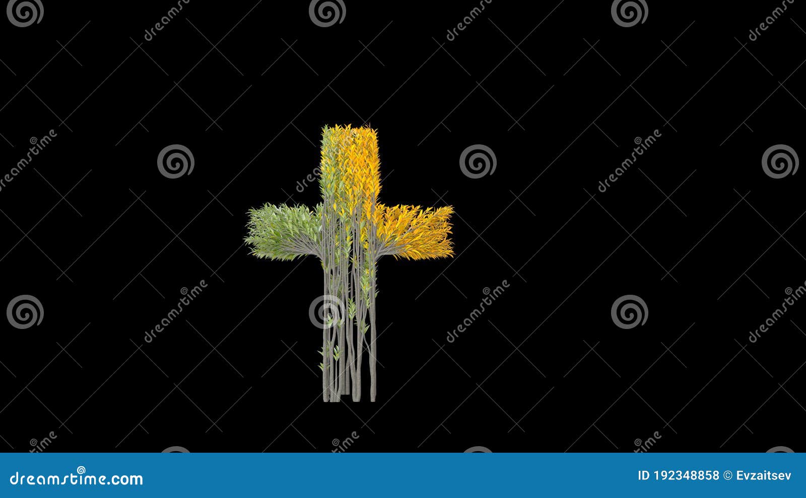 Growing Tree in a Shape of a Cross. Eco Concept Stock Illustration ...