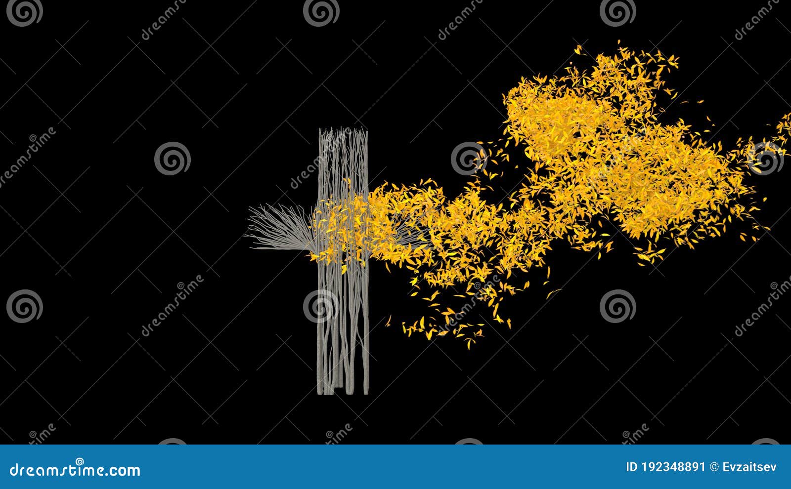 Growing Tree in a Shape of a Cross. Eco Concept Stock Illustration ...