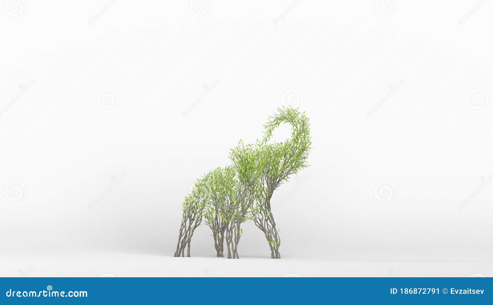 Growing Tree in a Shape of a Elephant. Eco Concept Stock Illustration ...