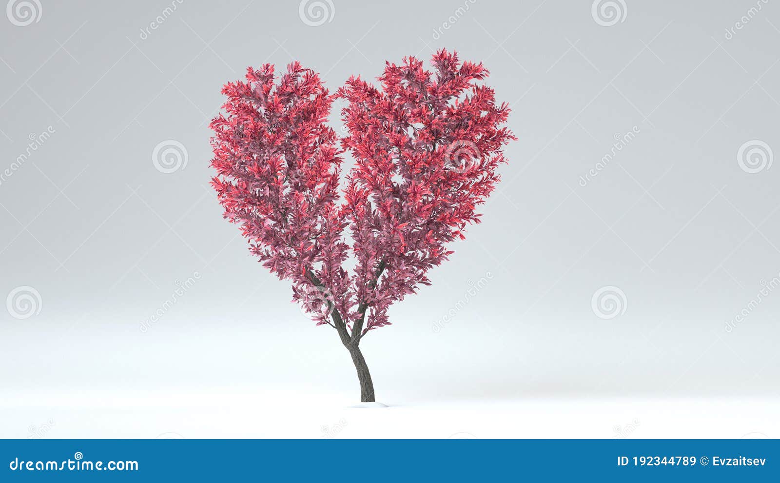 Growing Tree in a Shape of Heart Stock Illustration - Illustration of ...