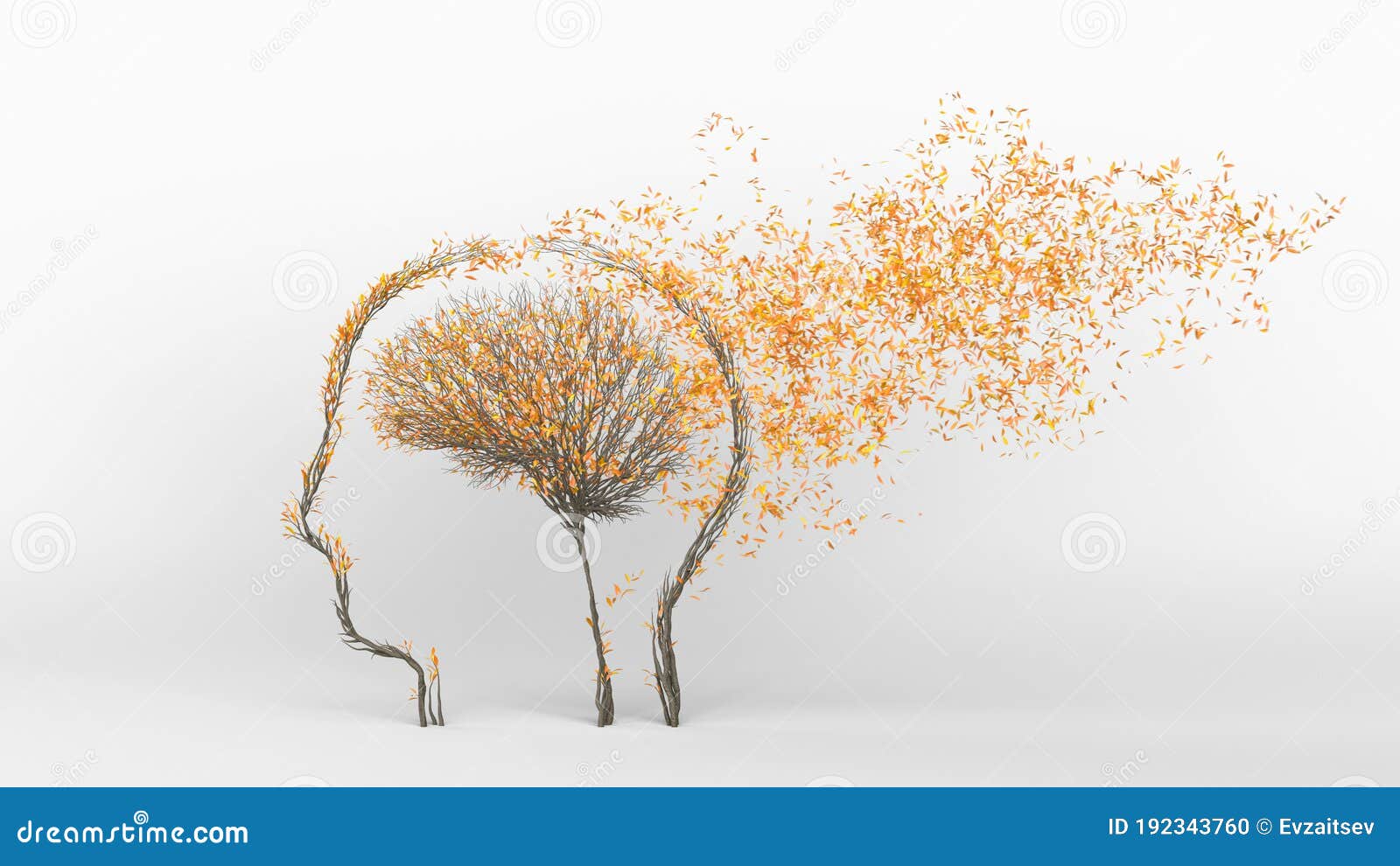 Growing Tree in a Shape of Human Brain Inside a Head. Eco Concept Stock ...