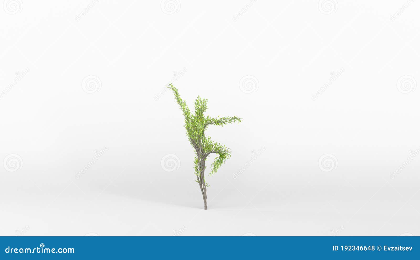 Growing Tree in a Shape of a Human. Eco Concept Stock Illustration ...
