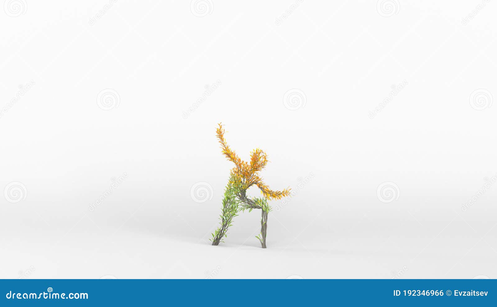 Growing Tree in a Shape of a Human. Eco Concept Stock Illustration ...