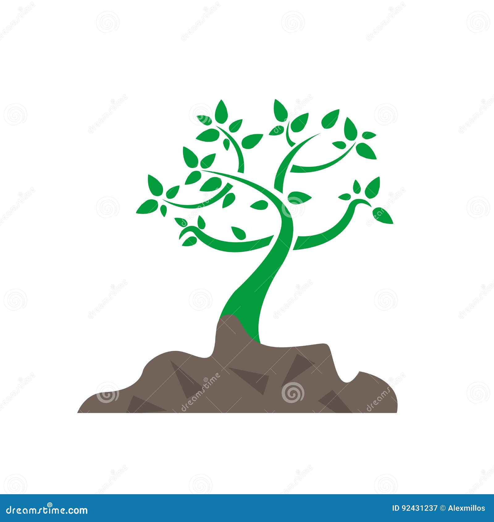Growing Tree and Soil Illustration Design Stock Illustration ...
