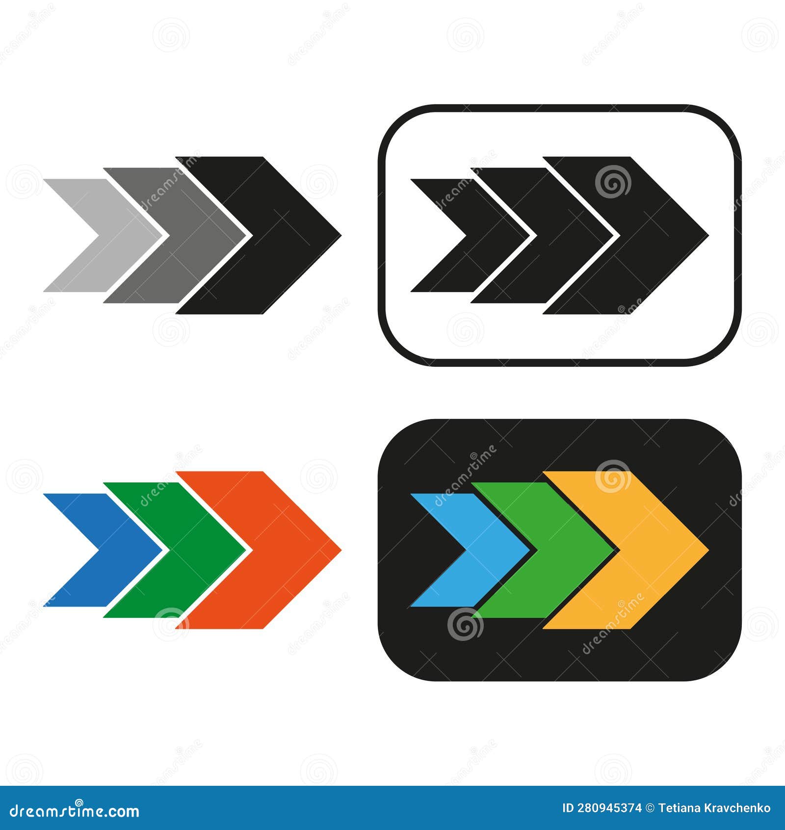 Growing Triple Right Arrows. Vector Illustration. Stock Image Stock ...