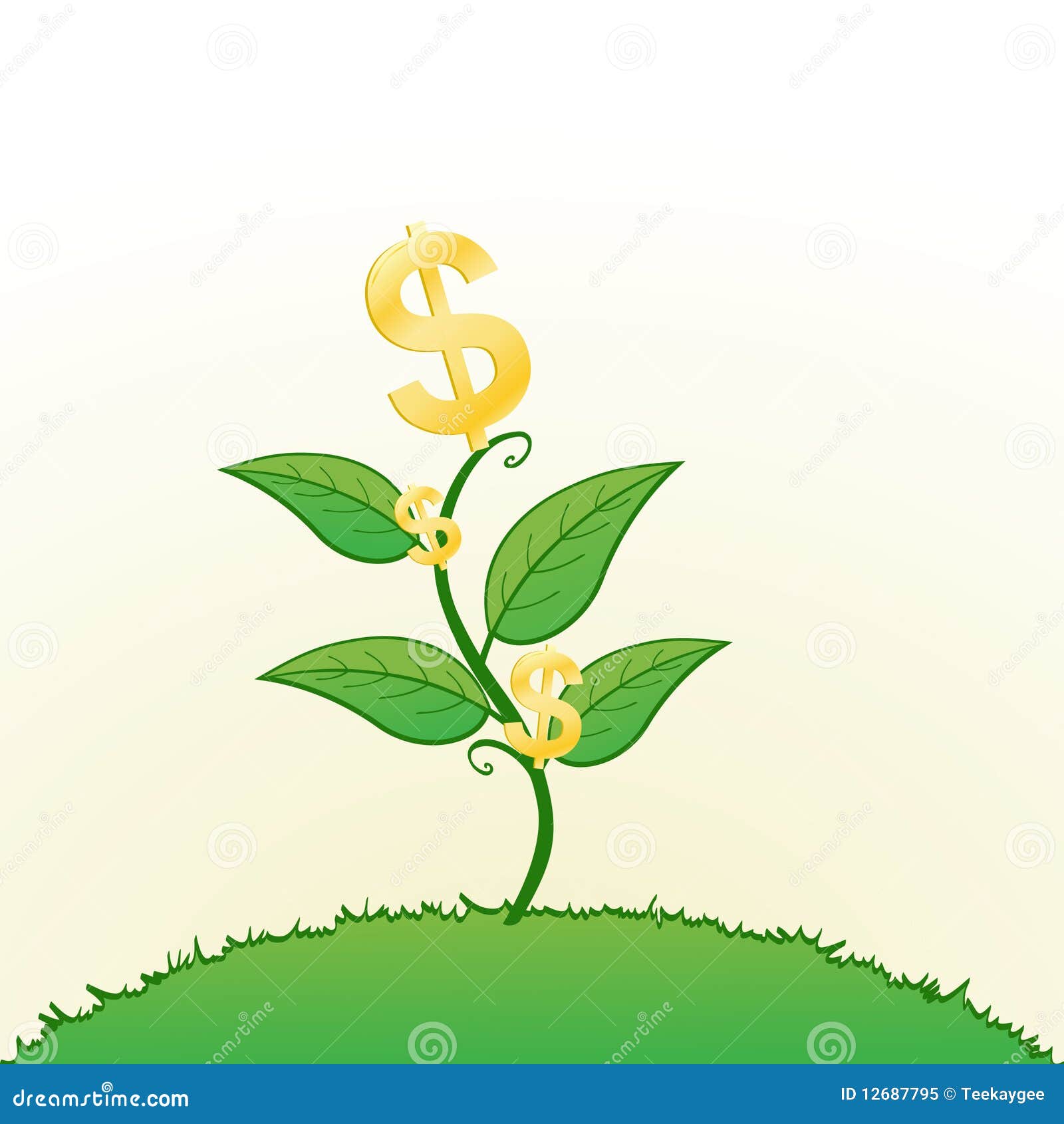 Growing wealth stock vector. Illustration of savings - 12687795