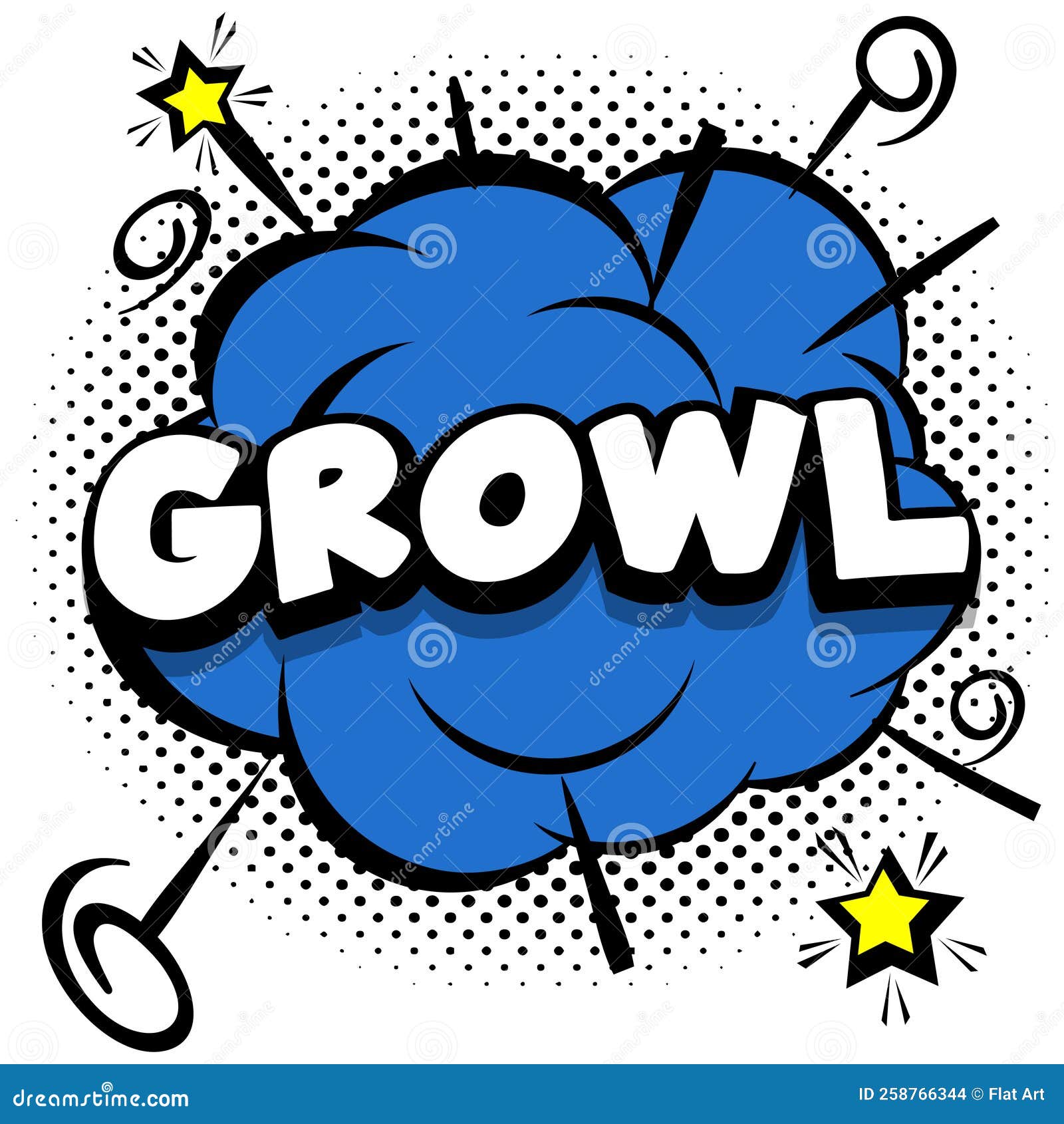 Growl Comic Bright Template With Speech Bubbles On Colorful Frames ...