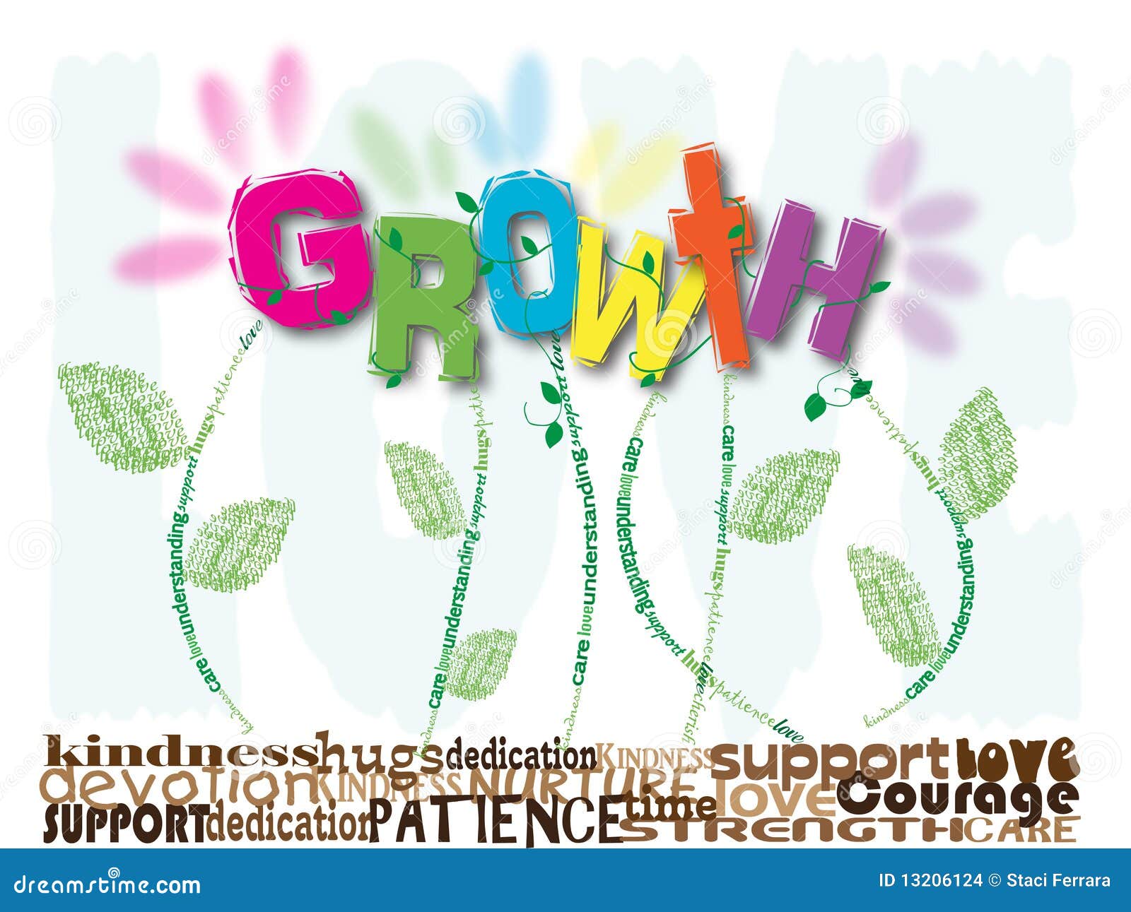 Growth stock vector. Illustration of kids, floral, children - 13206124