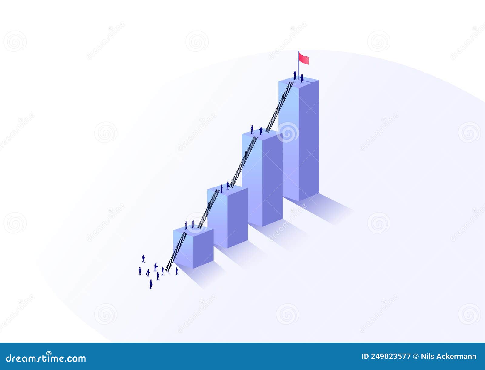 Growth Ladders Represents Victorious Victory And Rise Stock Image ...