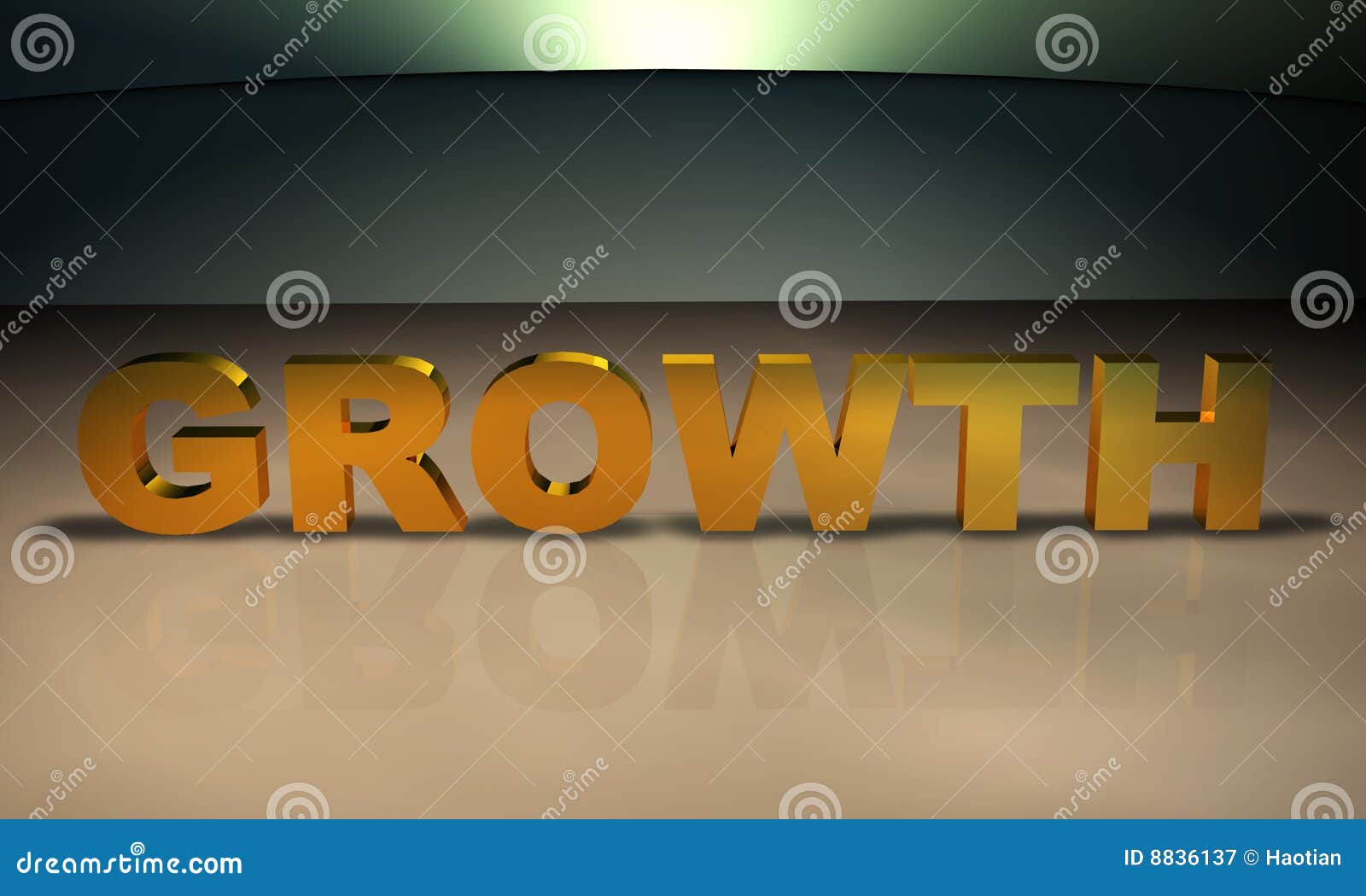 Growth 3D Text in gold stock illustration. Illustration of commercial ...