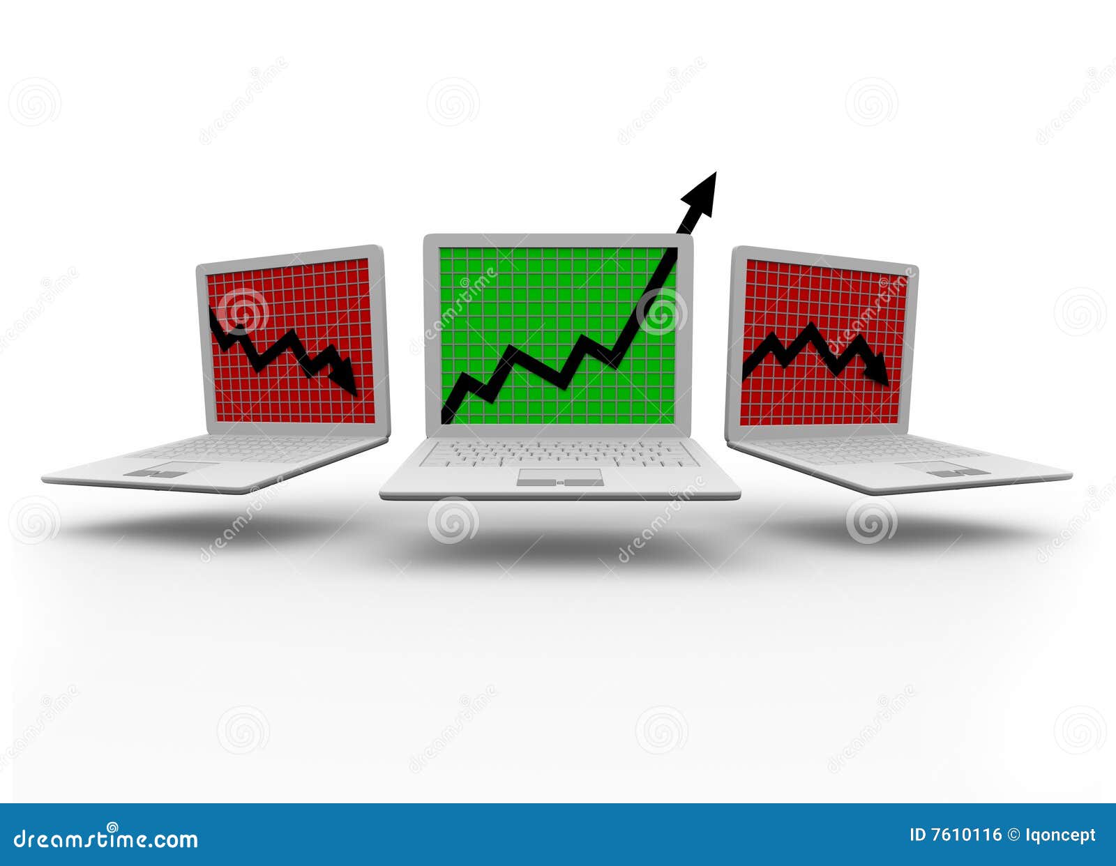 Growth Arrow on Laptop Computer Stock Illustration - Illustration of ...