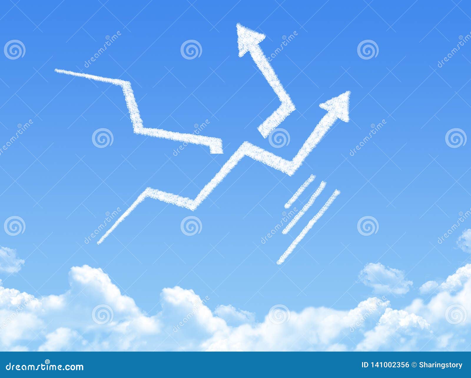 Growth arrow shaped cloud stock illustration. Illustration of diagram ...