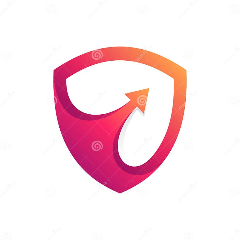 Growth Arrow in Shield Logo Concept Stock Vector - Illustration of ...