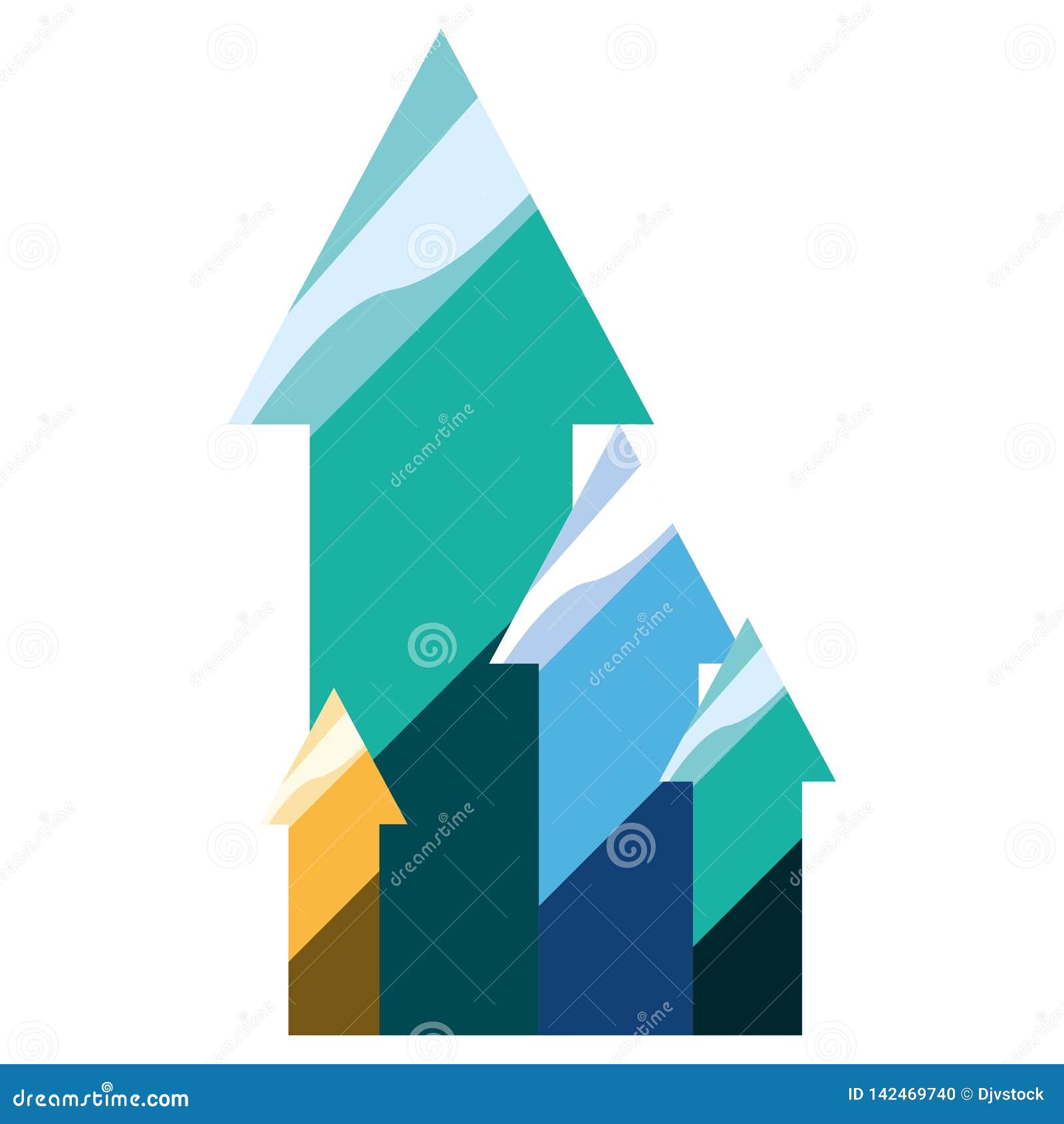 Growth arrows chart stock vector. Illustration of design - 142469740