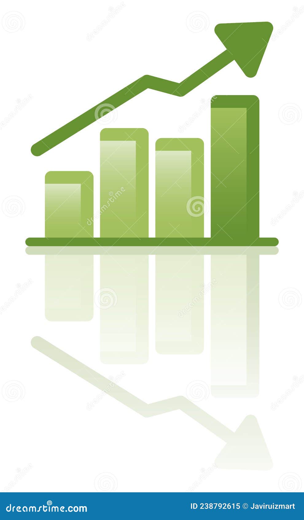 Growth bar chart icon stock vector. Illustration of sign - 238792615