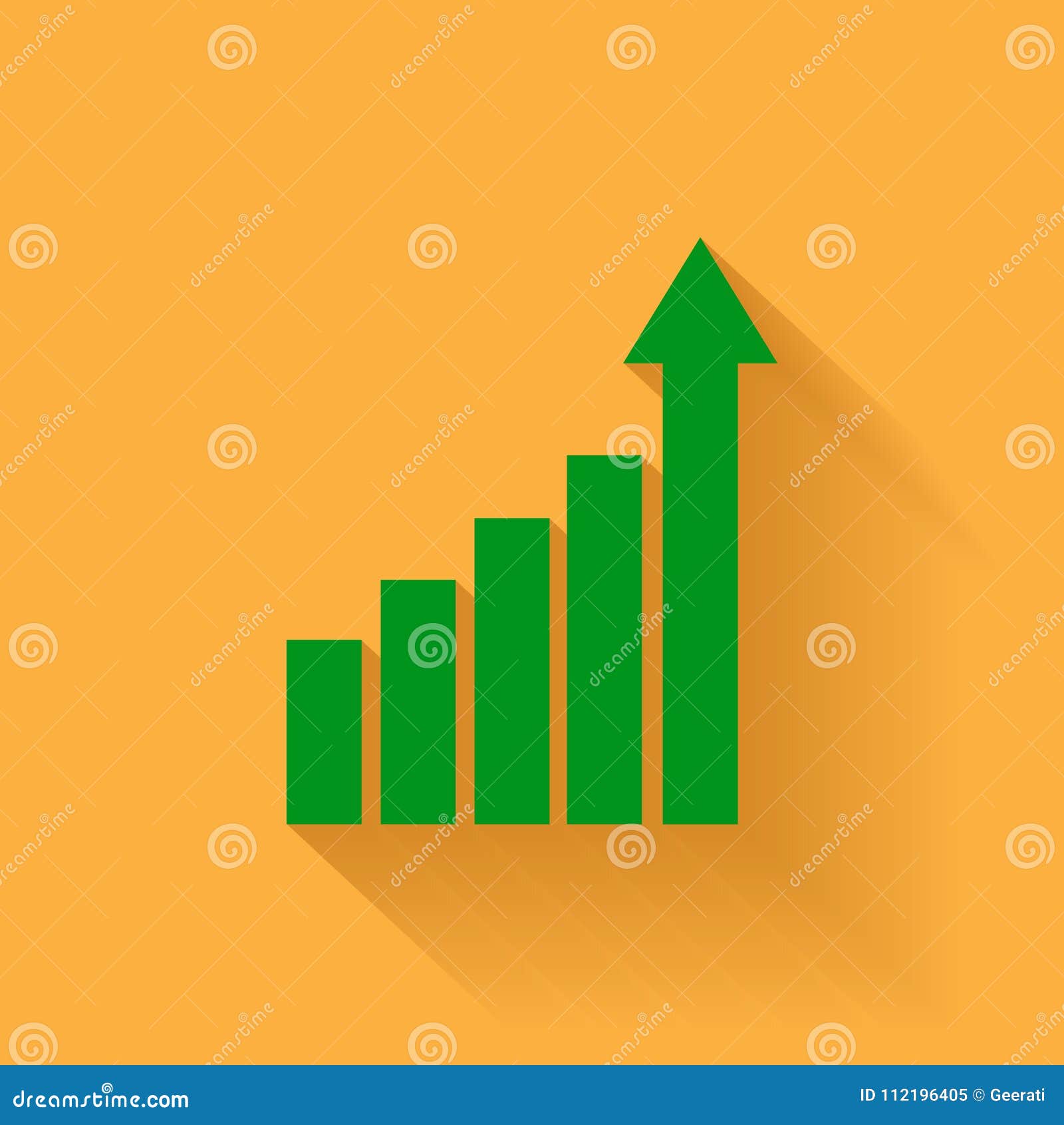 Growth Bar Chart Icon. Growing Diagram Flat Vector Illustration with ...