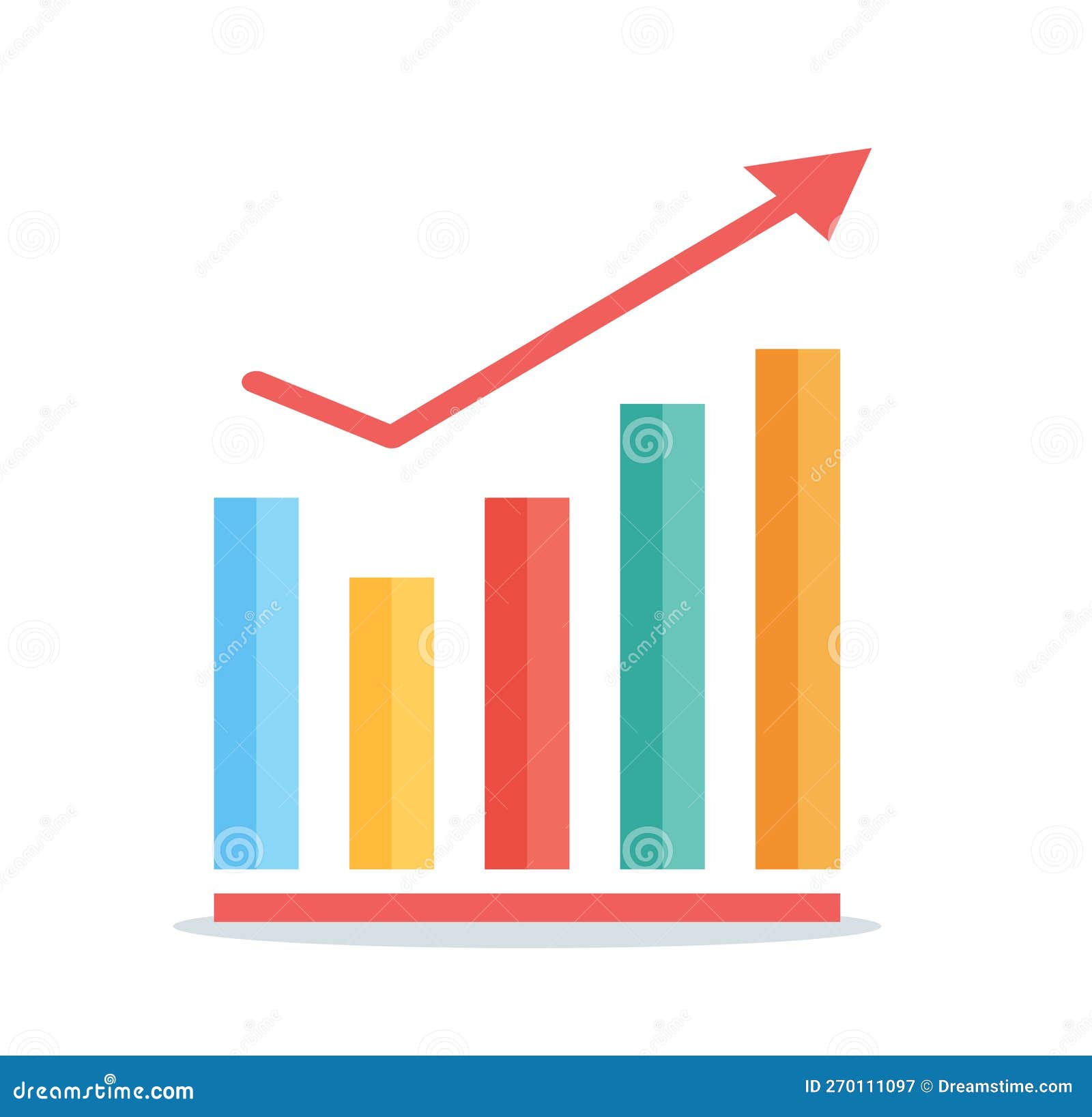 Growth Bar Graph Cartoon Icon Vector Illustration Stock Vector ...