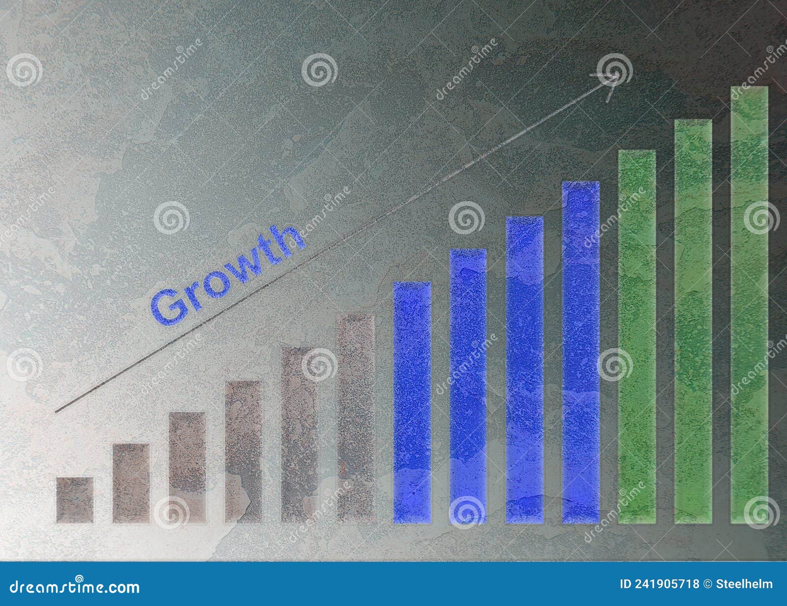 Growth Bar Graph Signifying Improvement Set in Stone Stock Photo ...