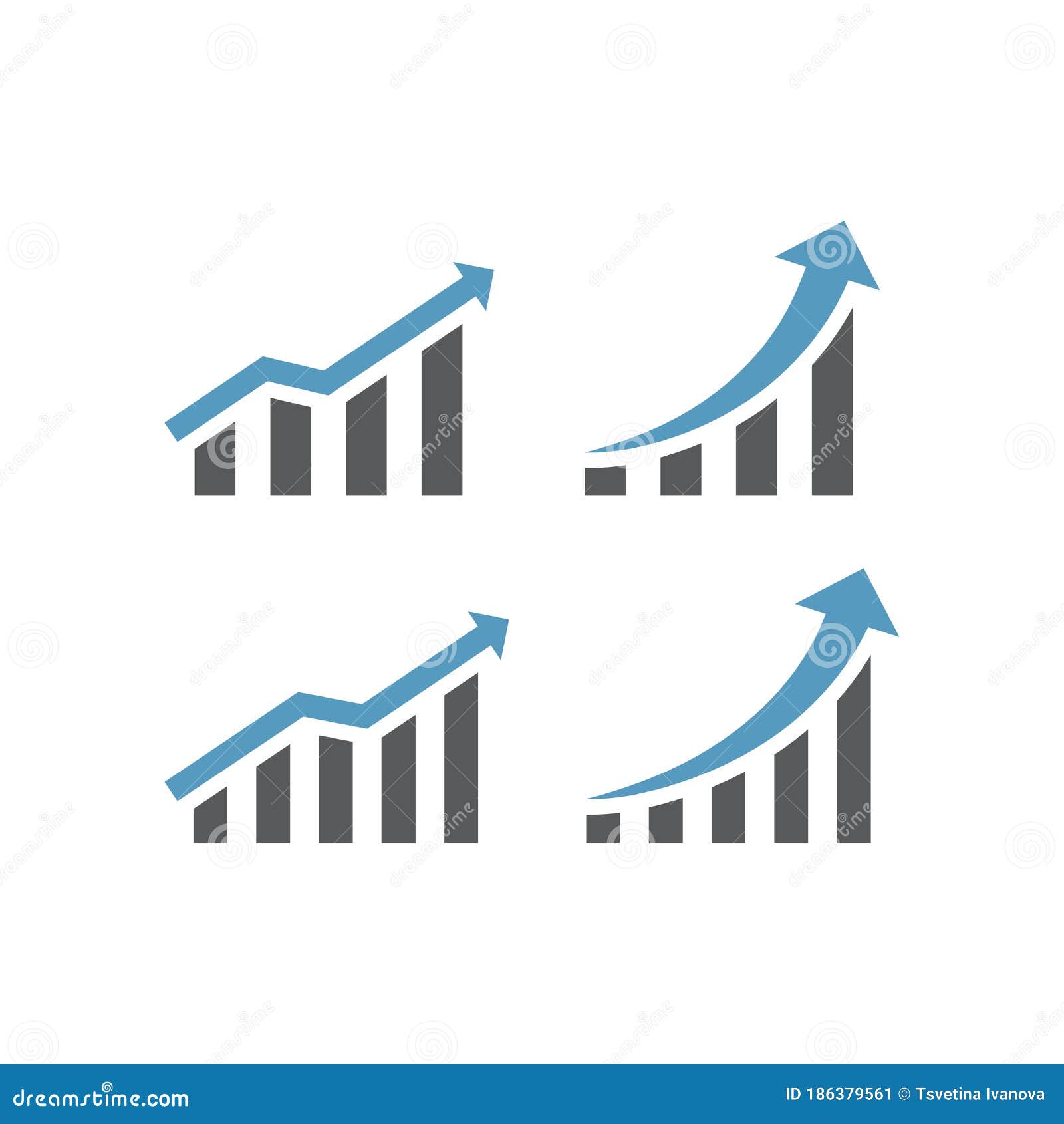 Growth Bar Infographic or Chart with Arrow Icon. Stock Vector ...