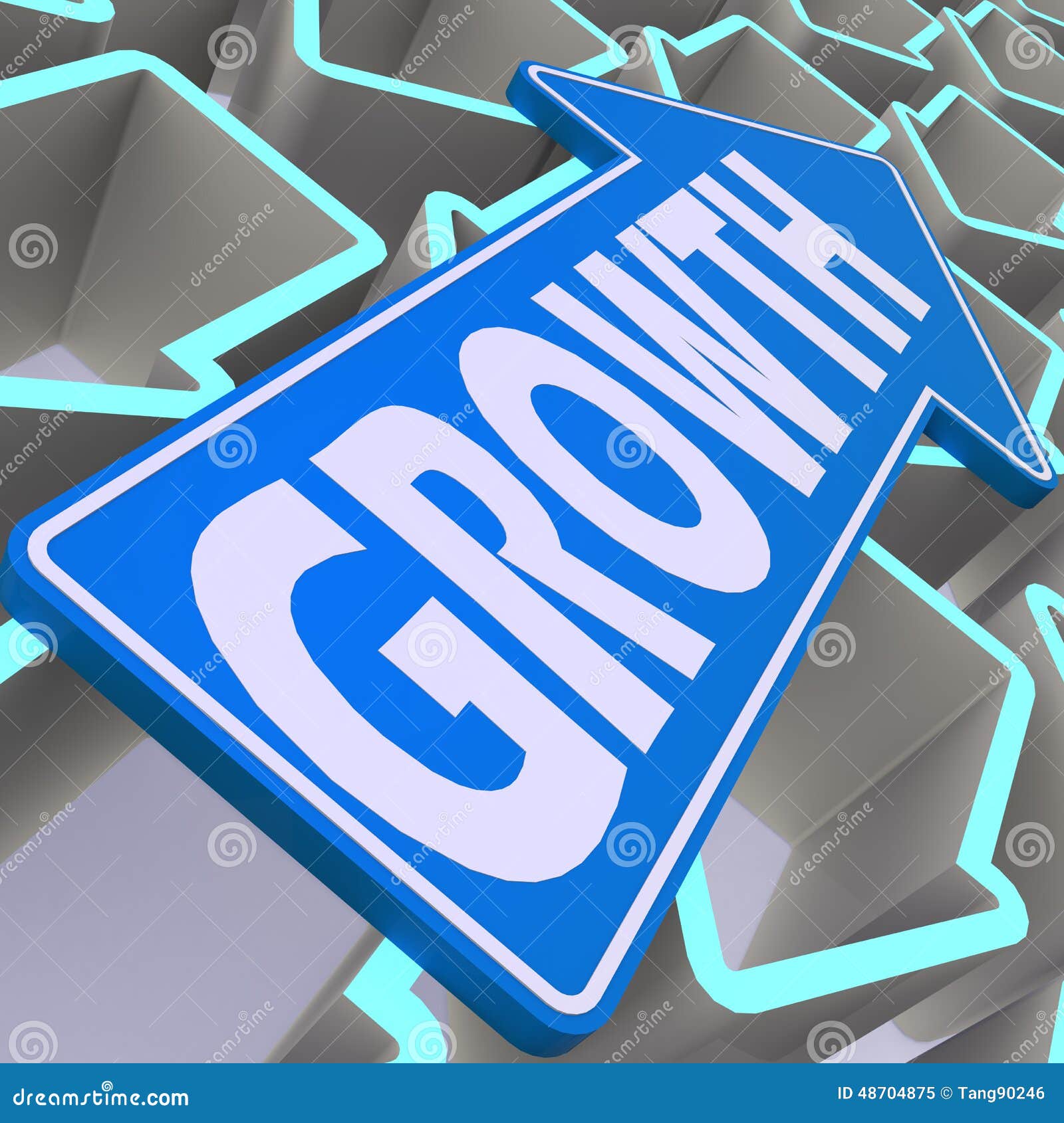 Growth blue arrow stock illustration. Illustration of success - 48704875