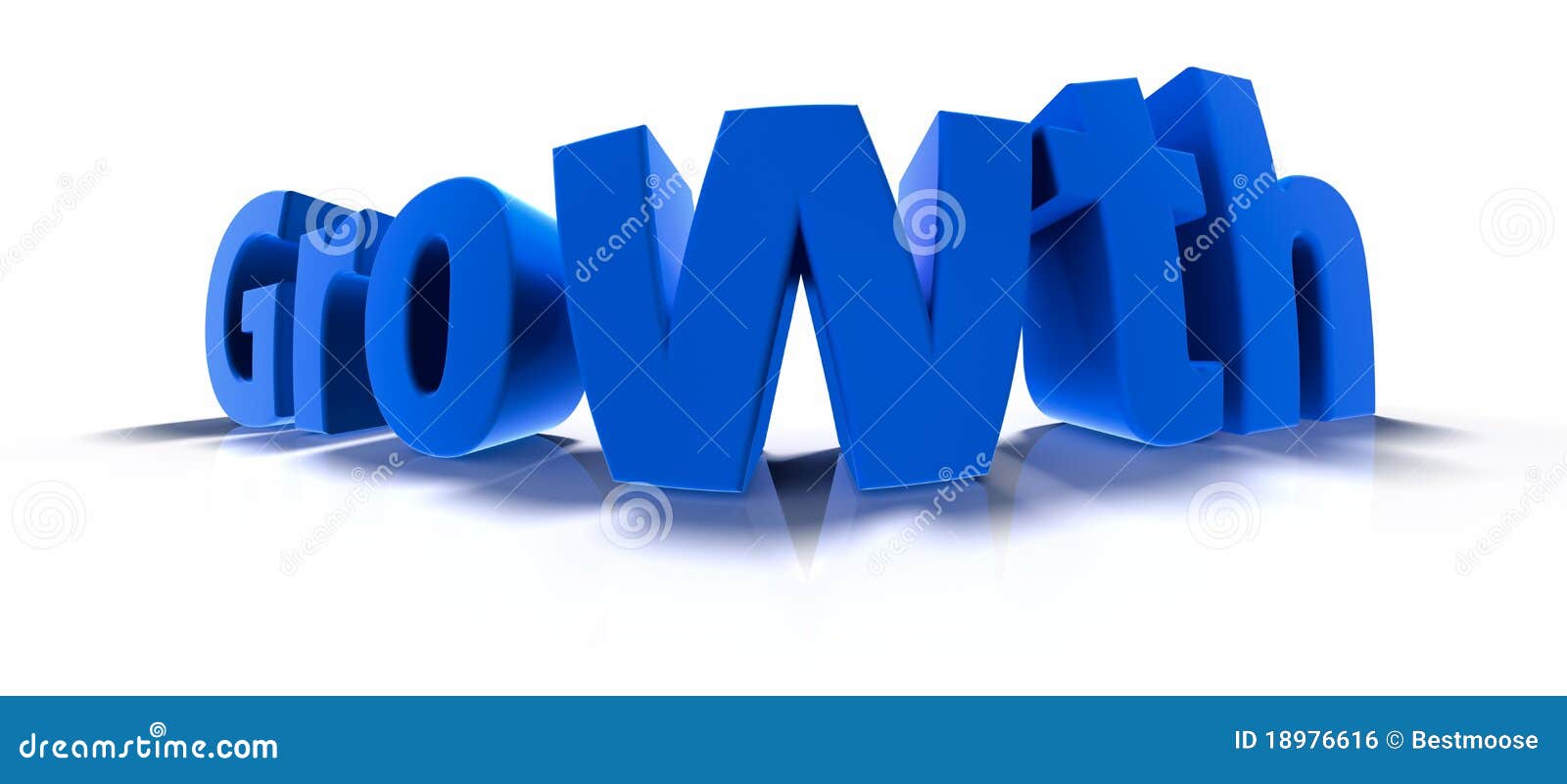 Growth in Blue Over White Background Stock Illustration - Illustration ...