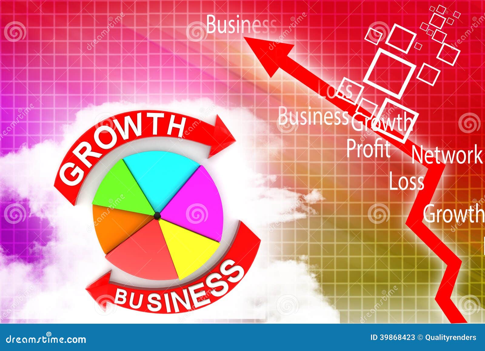 Growth Business Chart Illustration Stock Illustration - Illustration of ...